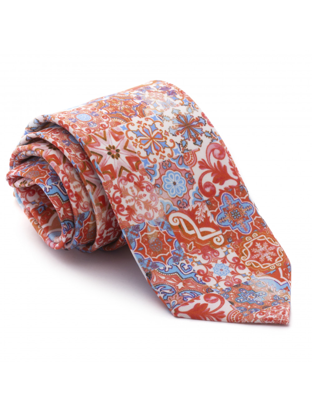 Corbata Coral Mosaico Turquesa