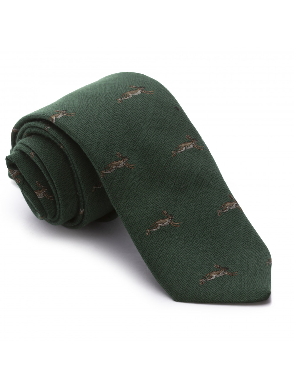 Corbata Conejos Verde Caza