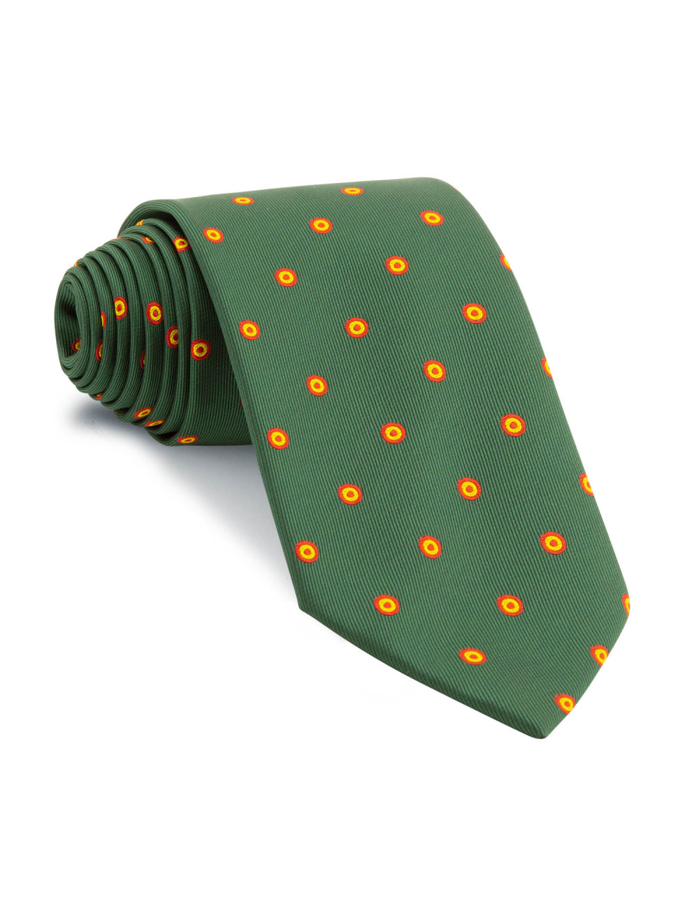 Corbata Verde Botella con Círculos de España | CBE22