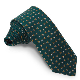 Corbata Verde Botella Mariposas